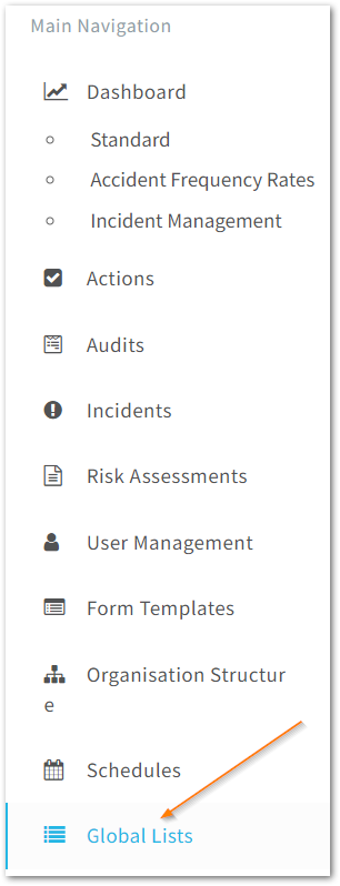 How do I translate global lists?