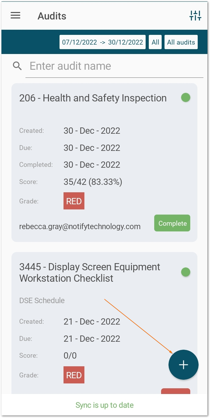 How do I conduct an audit on the NotifyAI app?