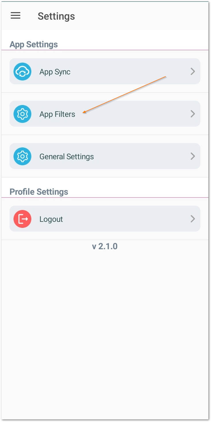 How do I manage my settings on the AI app?